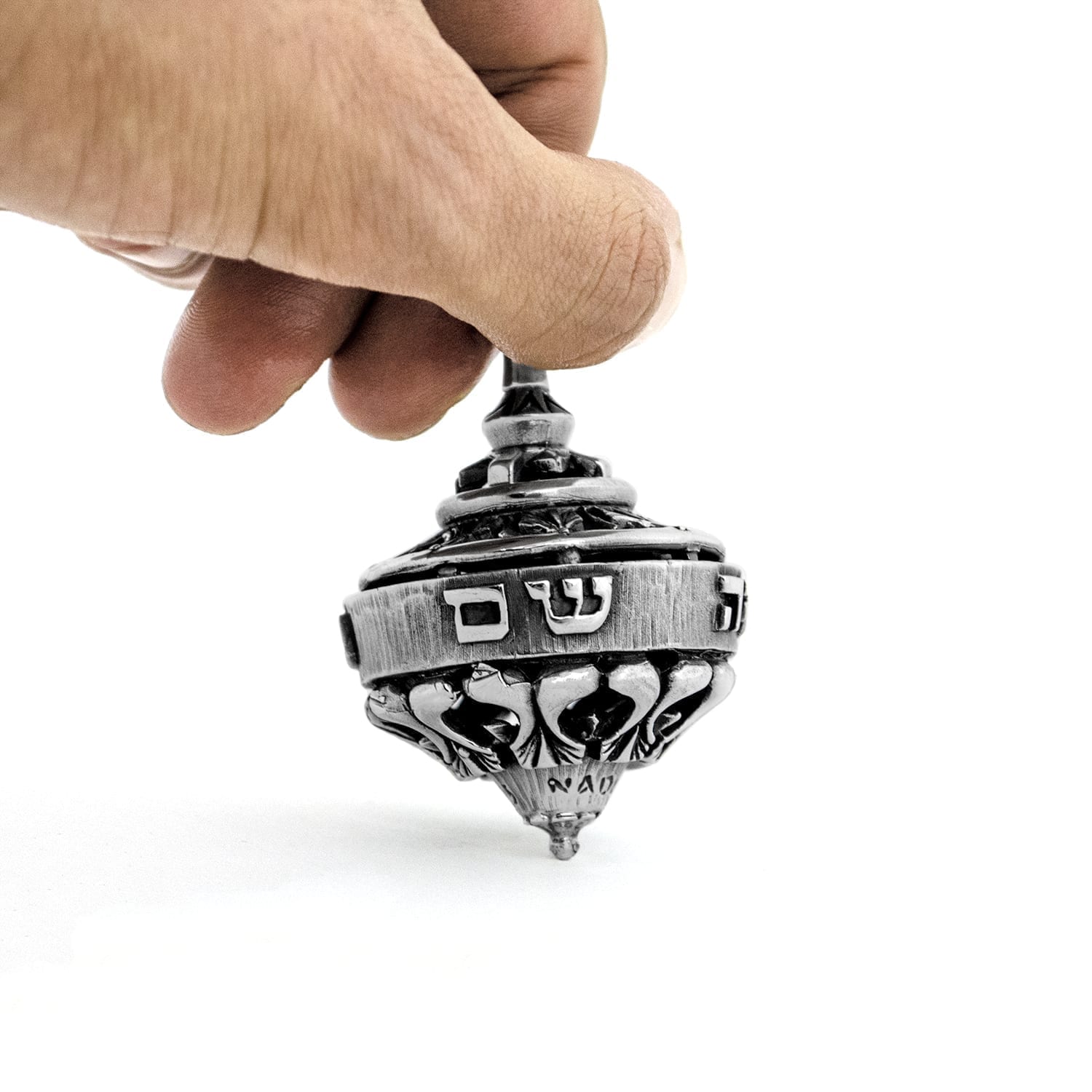 stunning Hanukkah solid Silver Dreidel - Nadav Art By Avi Nadav