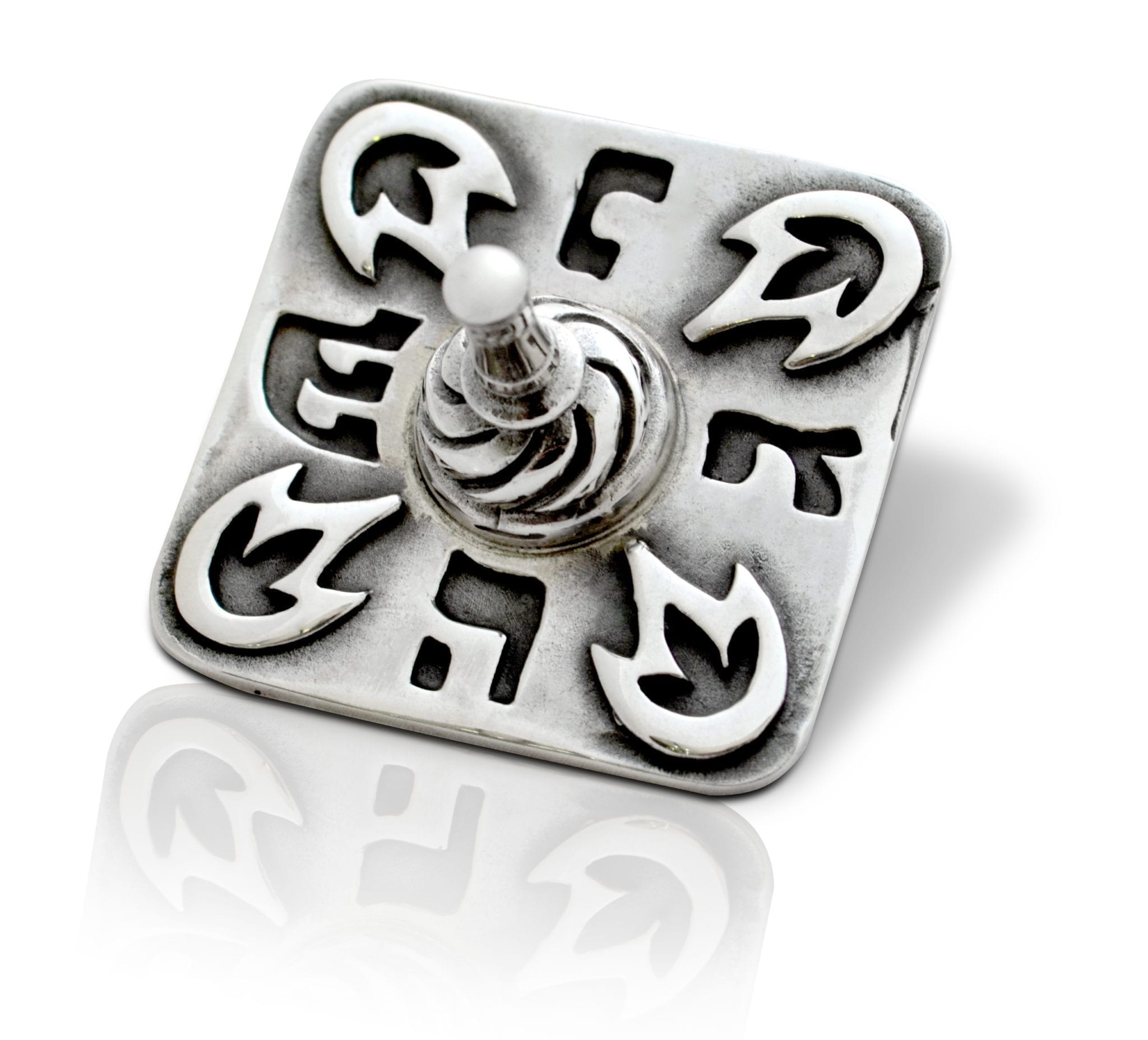 Galia Silver Hanukkah Dreidel - Nadav Art By Avi Nadav