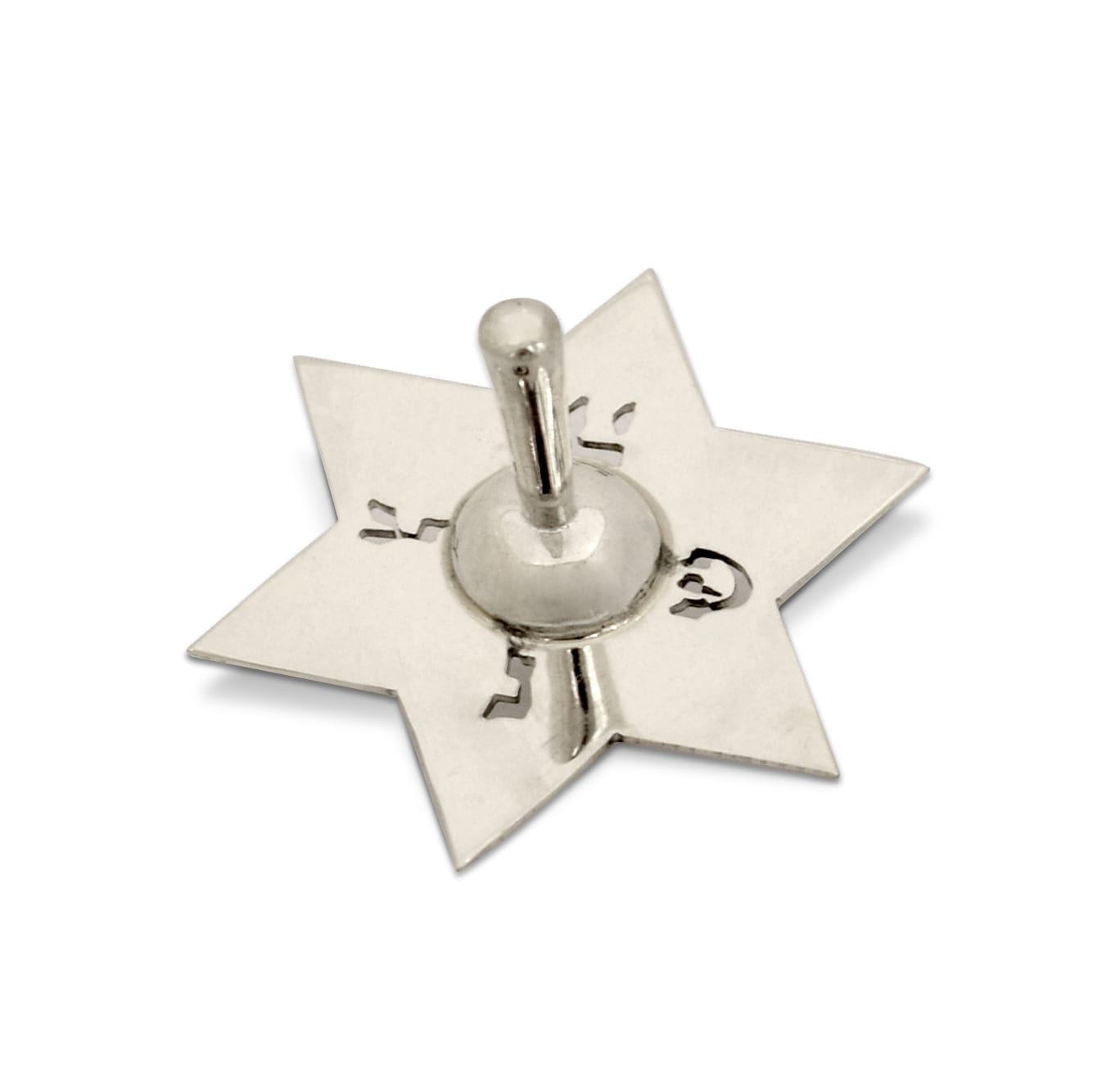 Star Hanukkah Silver Dreidel - Nadav Art By Avi Nadav