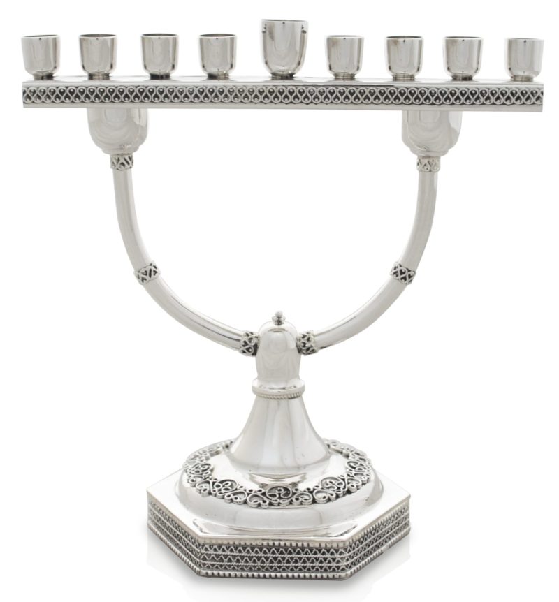 Wonderful Small Menorah-And Candesticks - Nadav Art By Avi Nadav