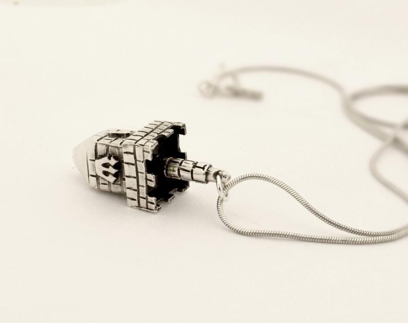 Sterling Silver Dreidel Necklace - Nadav Art By Avi Nadav