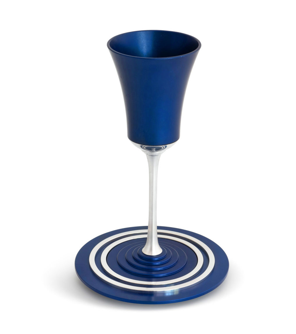 Aluminum Long Stem Kiddush Cup - Nadav Art By Avi Nadav