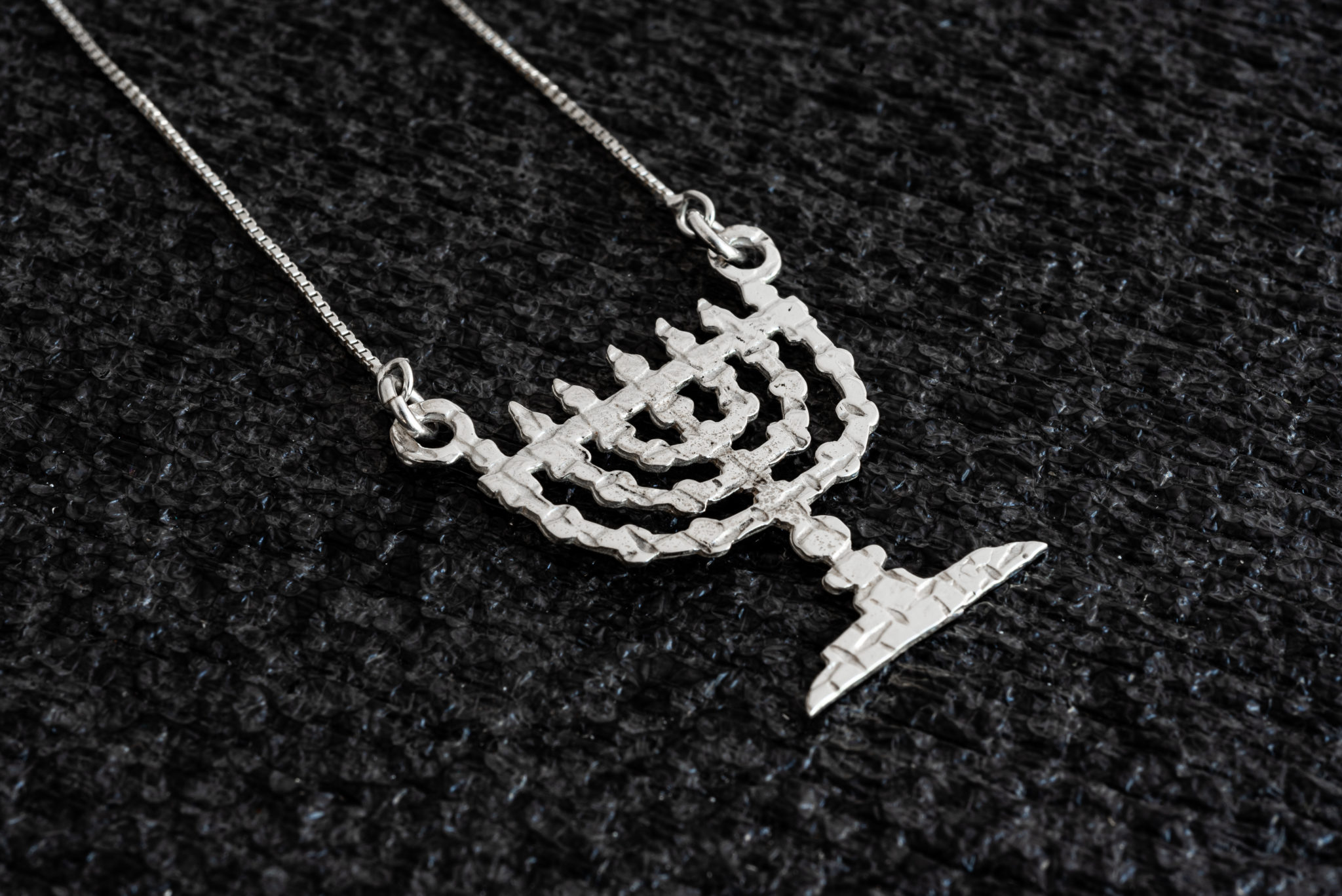 Gold Stylish Menorah Necklace - Nadav Art By Avi Nadav