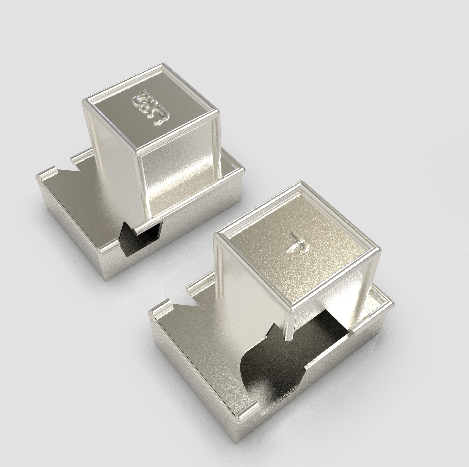 Sterling Silver Matte Finish Tefillin Cases with Lip - Nadav Art
