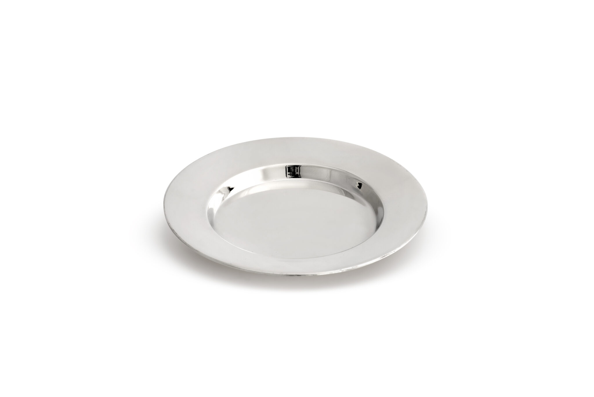 Classic Sterling Silver Smooth Kiddush Plate - Nadav Art By Avi Nadav