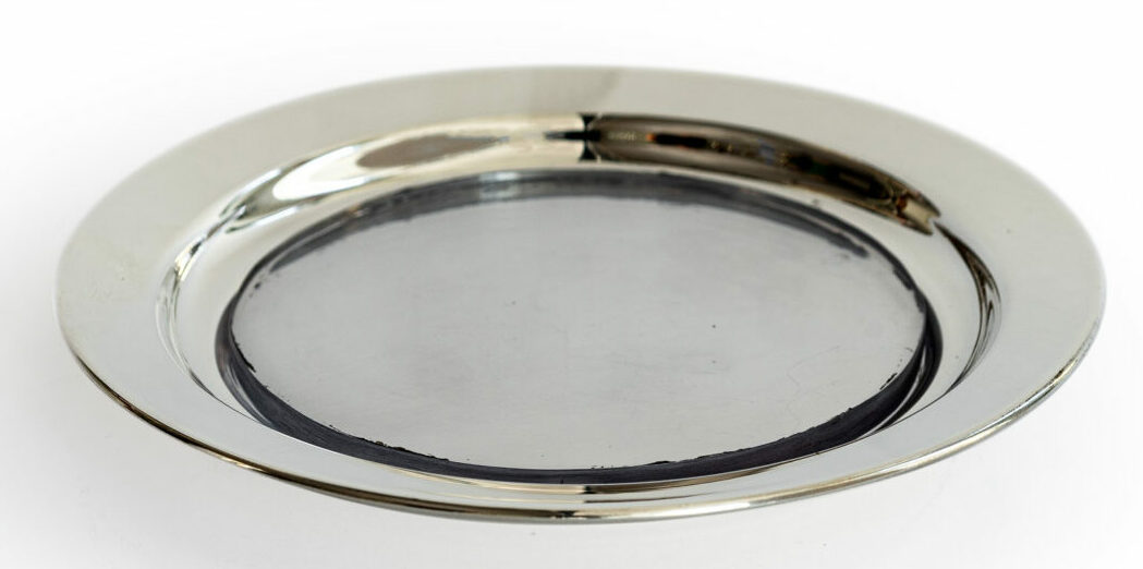 Smooth and Glossy Sterling Silver Kiddush Plate - Nadav Art By Avi Nadav