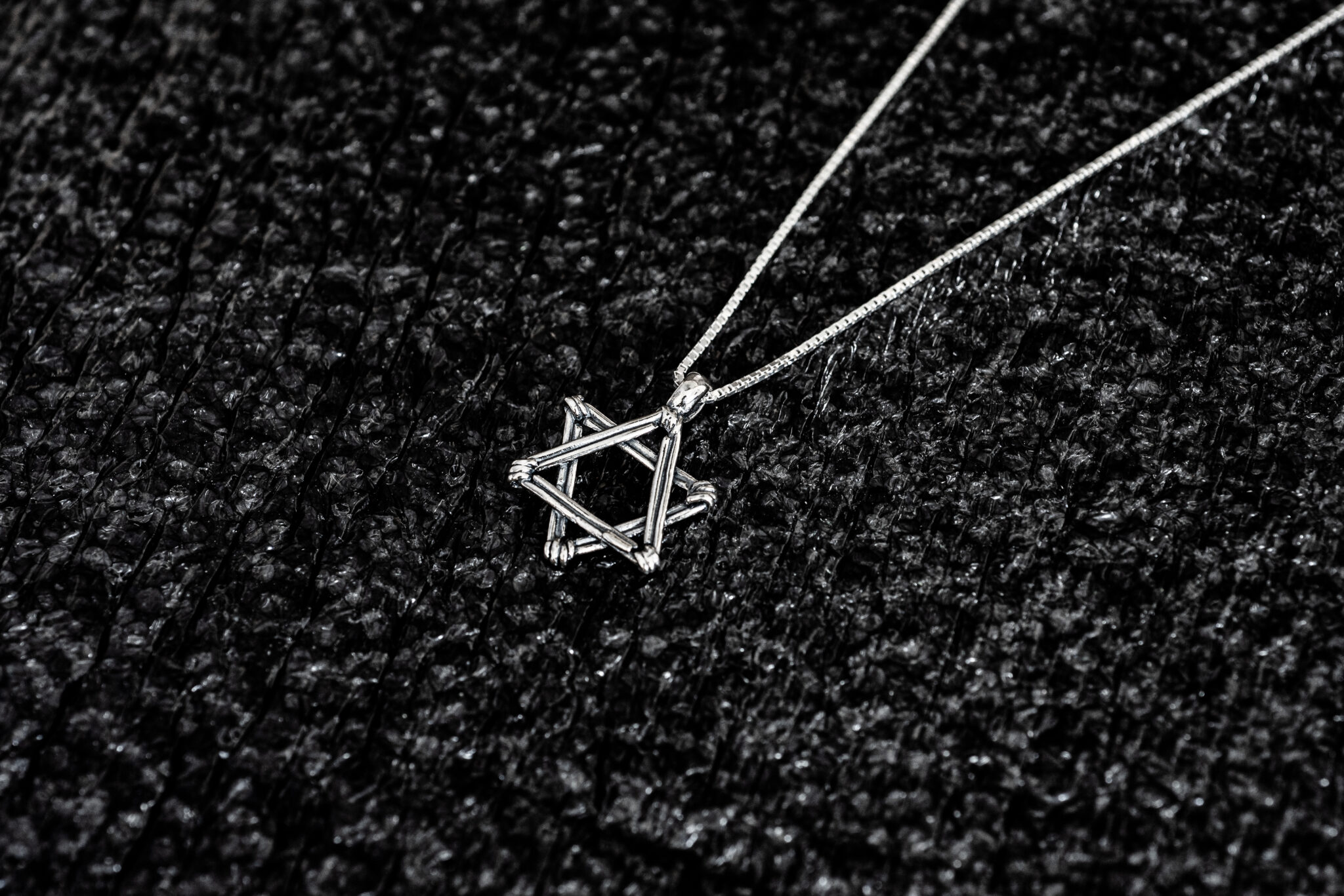 Silver Star of David Pendant with Decorations - Nadav Art By Avi Nadav