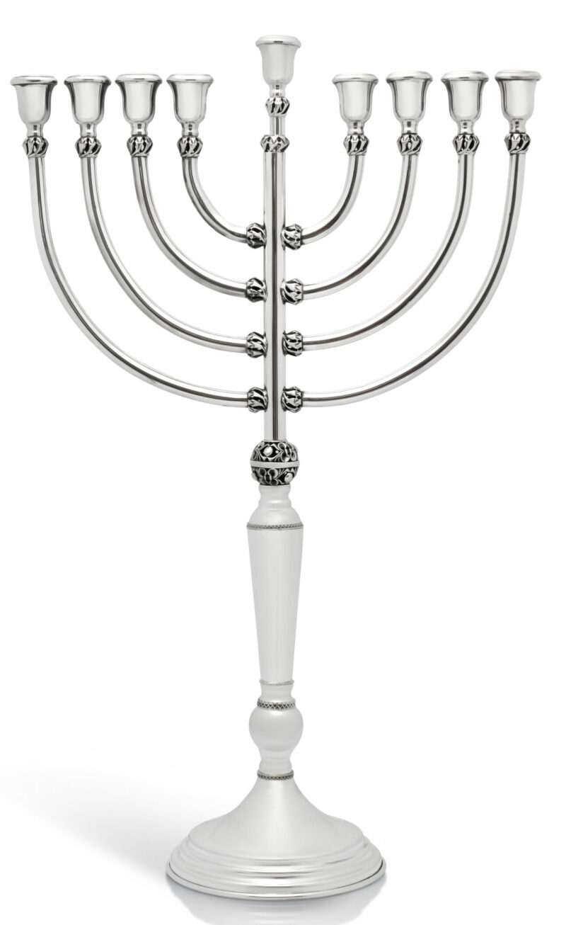 Extra Large Vintage Style Filigree Menorah from Sterling Silver