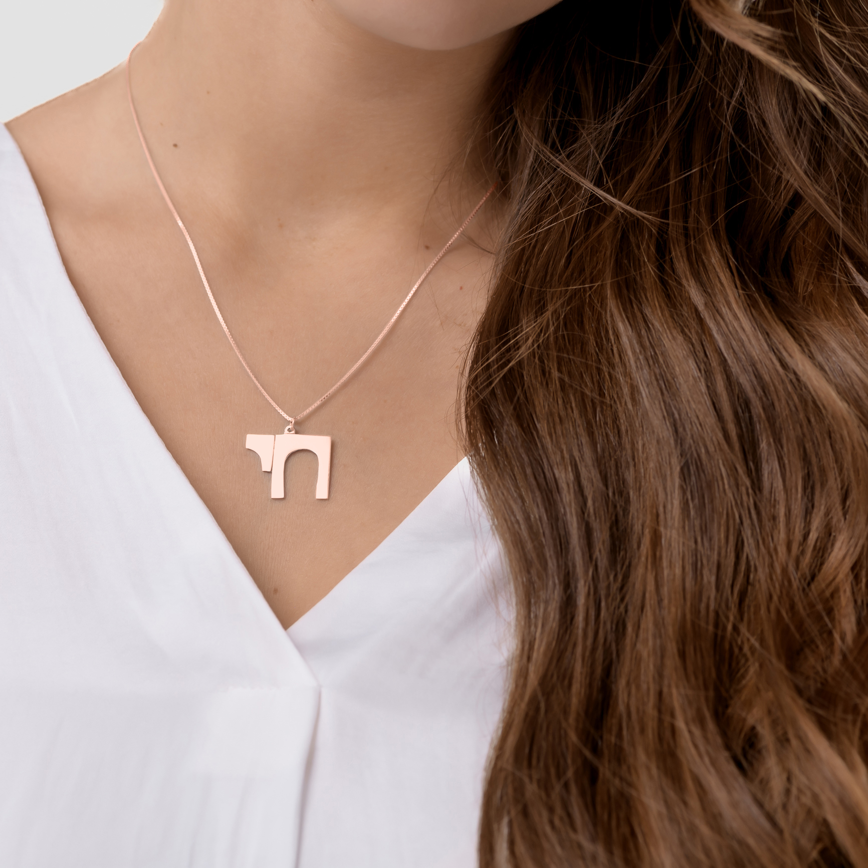 Unique Large and Heavy Arches Sahpe 14K Gold Chai Necklace